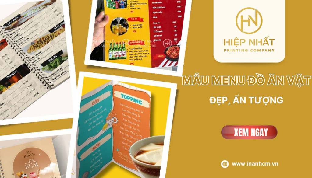 Mẫu menu quán ăn vặt ấn tượng, thu hút