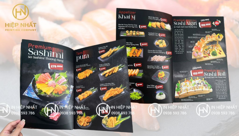 In menu sushi – Giải pháp thiết kế menu ấn tượng cho nhà hàng Nhật